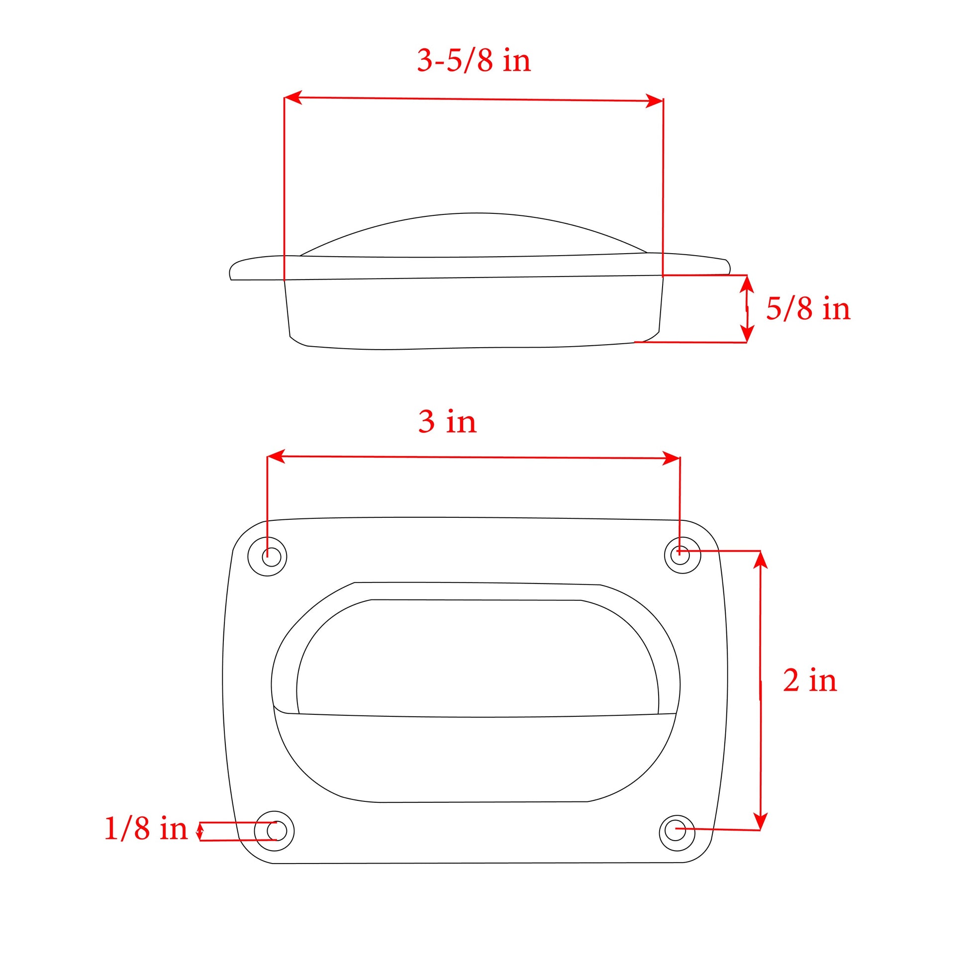Large Black Nylon Flush Pull – Whitecap Marine Hardware