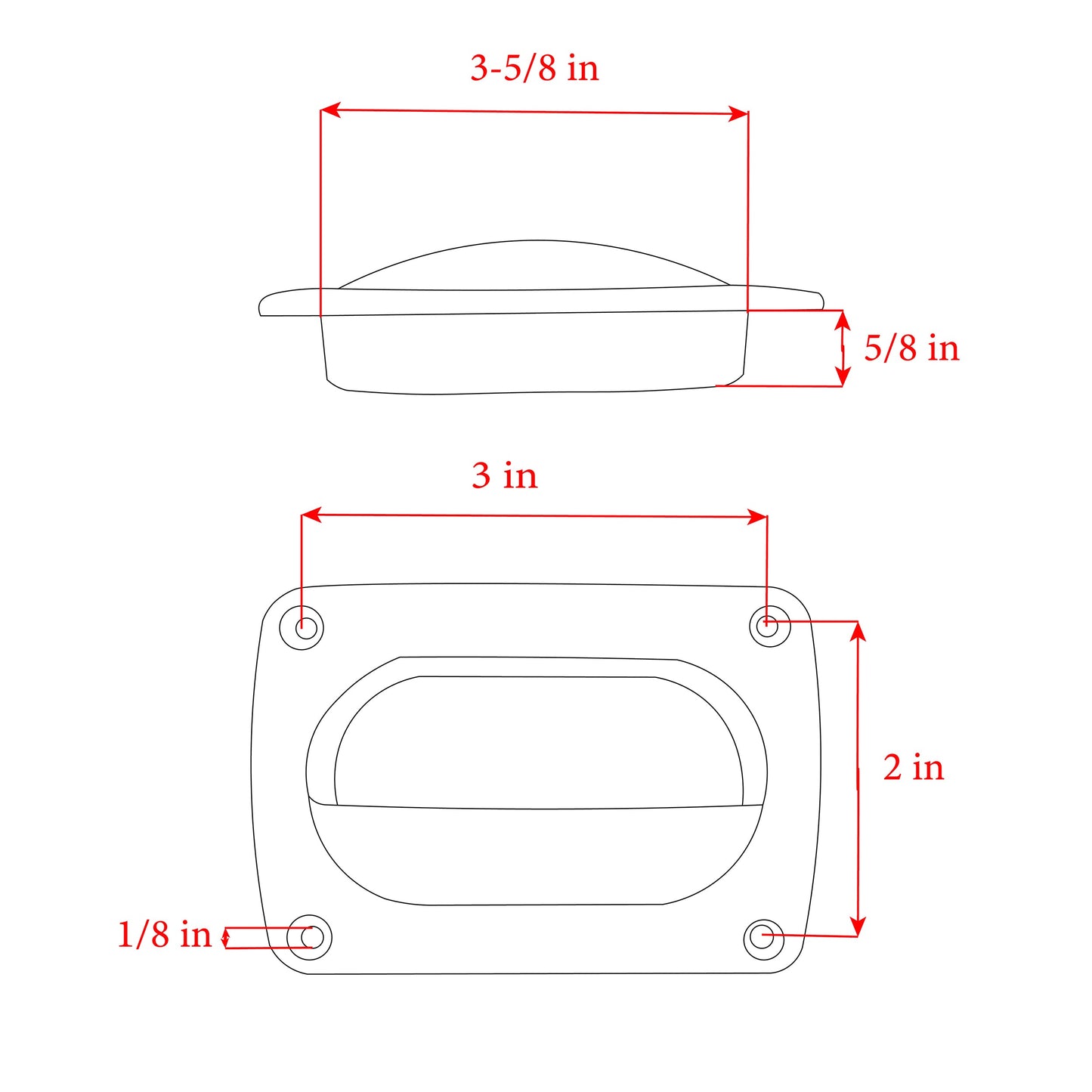 Large White Nylon Flush Pull – Whitecap Marine Hardware