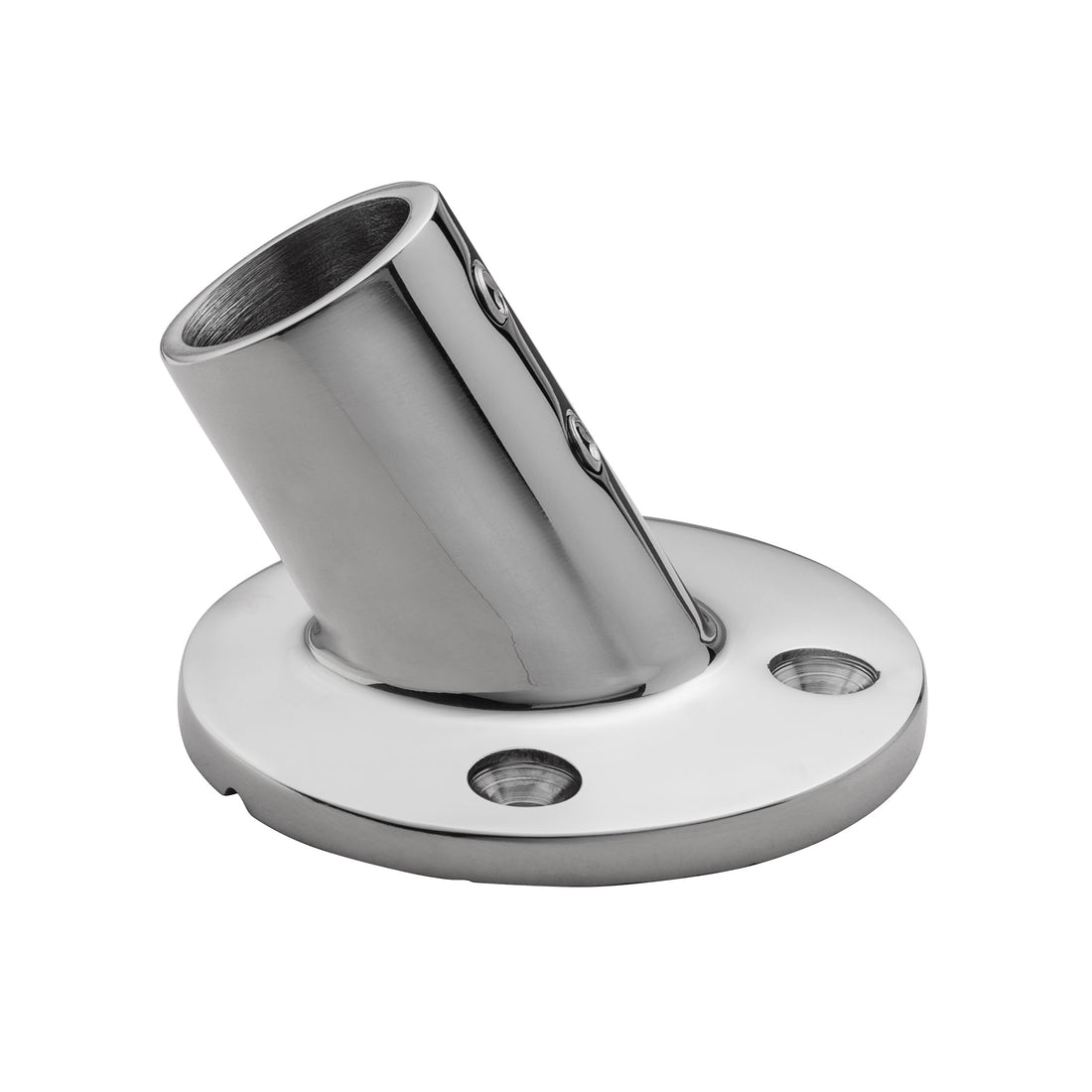 60° Chrome Plated Zinc Round Base Rail Fitting – Whitecap Marine Hardware