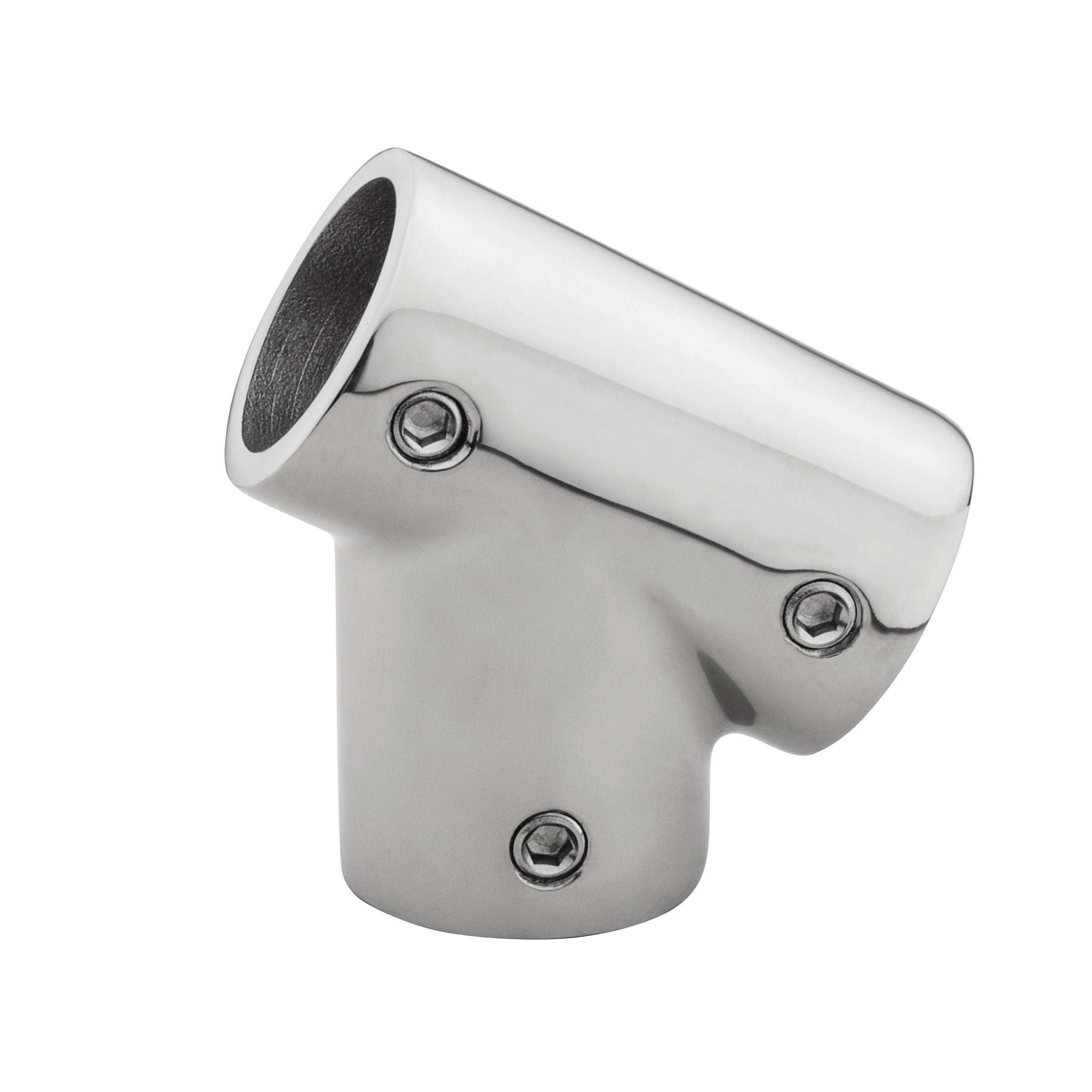 Left Chrome Plated Zinc 60° Tee Rail Fitting – Whitecap Marine Hardware