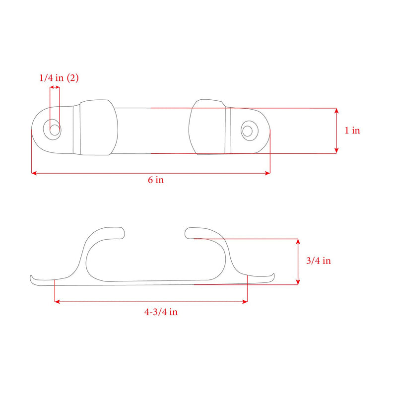 6" Straight Chock – Whitecap Marine Hardware