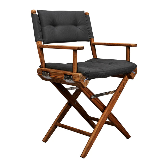 Oiled Finish Director's Chair with Black Cushions – Whitecap Marine ...