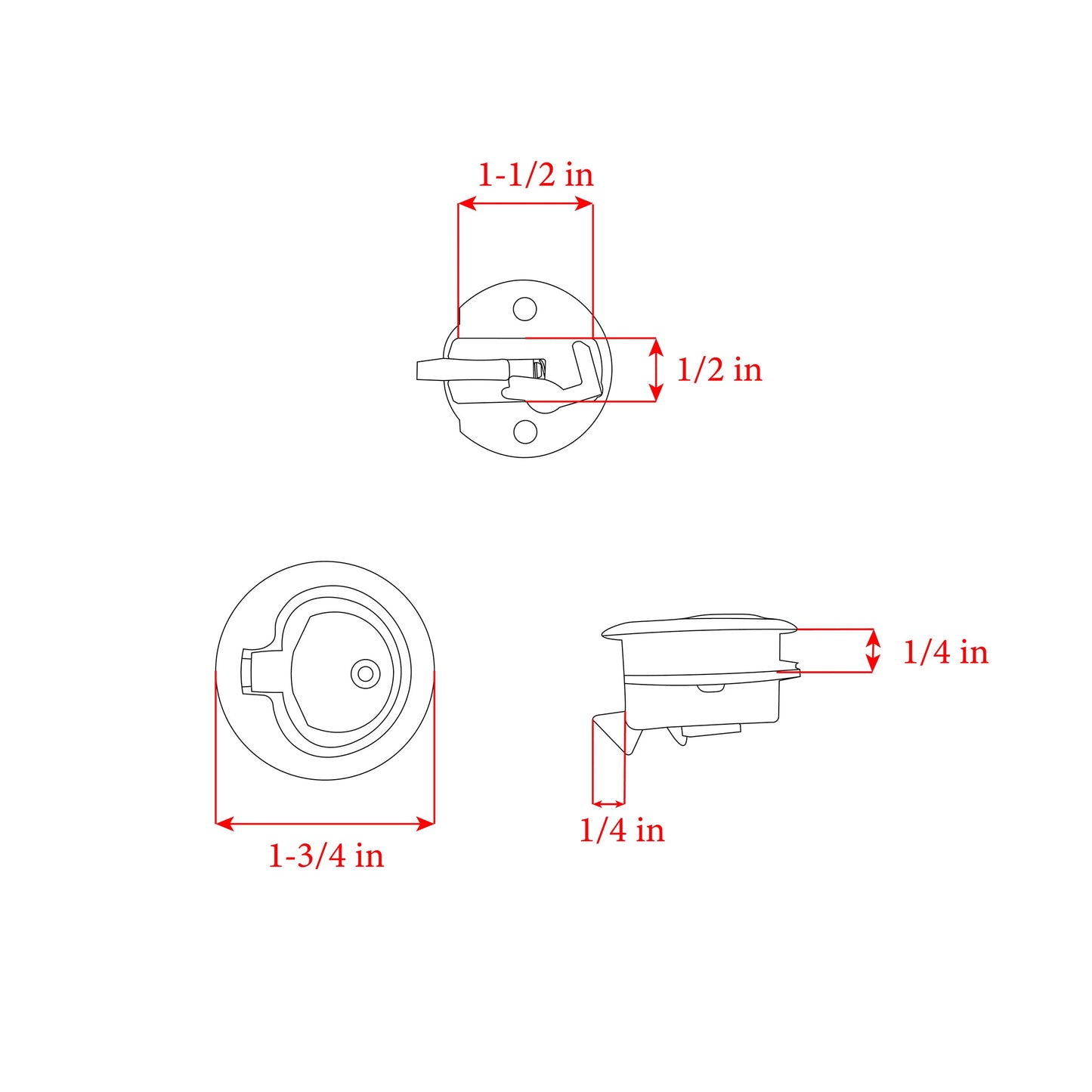 Locking 1-1/2" Ring Slam Latch – Whitecap Marine Hardware