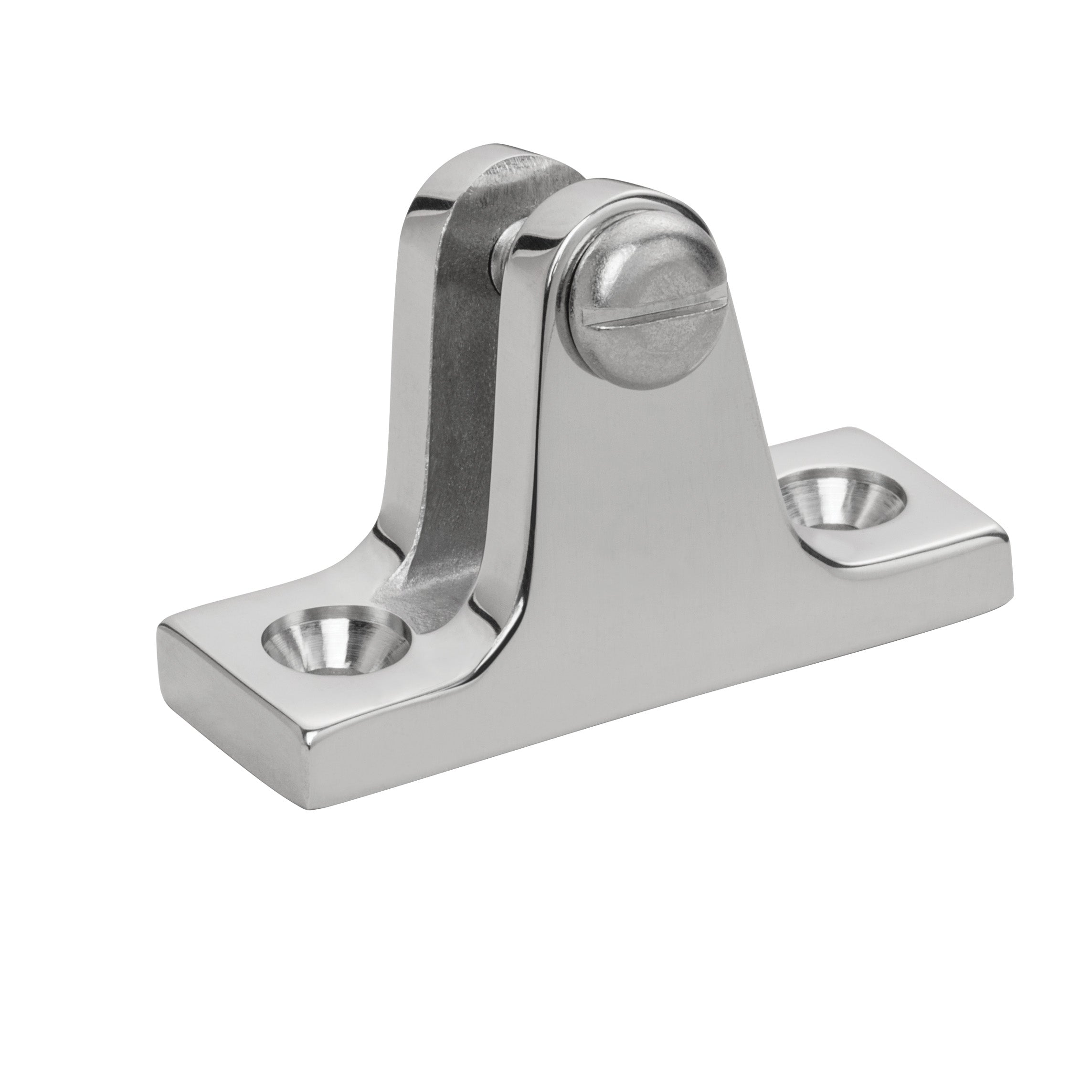 7/8" x 2" 316 Stainless Steel Angle Base Deck Hinge with 1/4" - 20 Bol ...