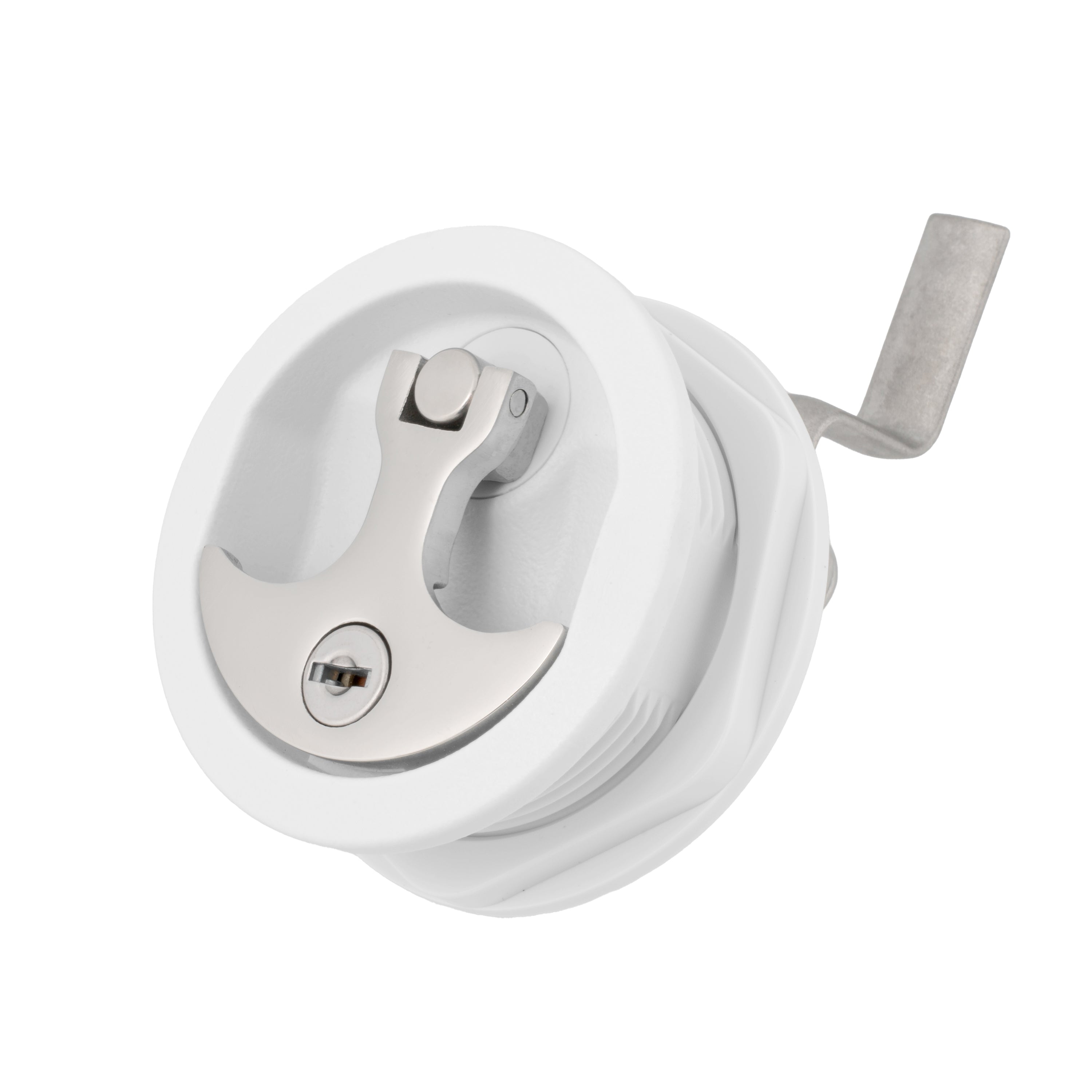 White Nylon & 316 Stainless Steel T-Style Compression Handle - Locking ...