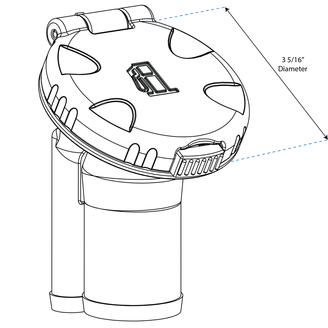 EPA/CARB Flip Top Pressurized Deck Fill - Gas – Whitecap Marine Hardware