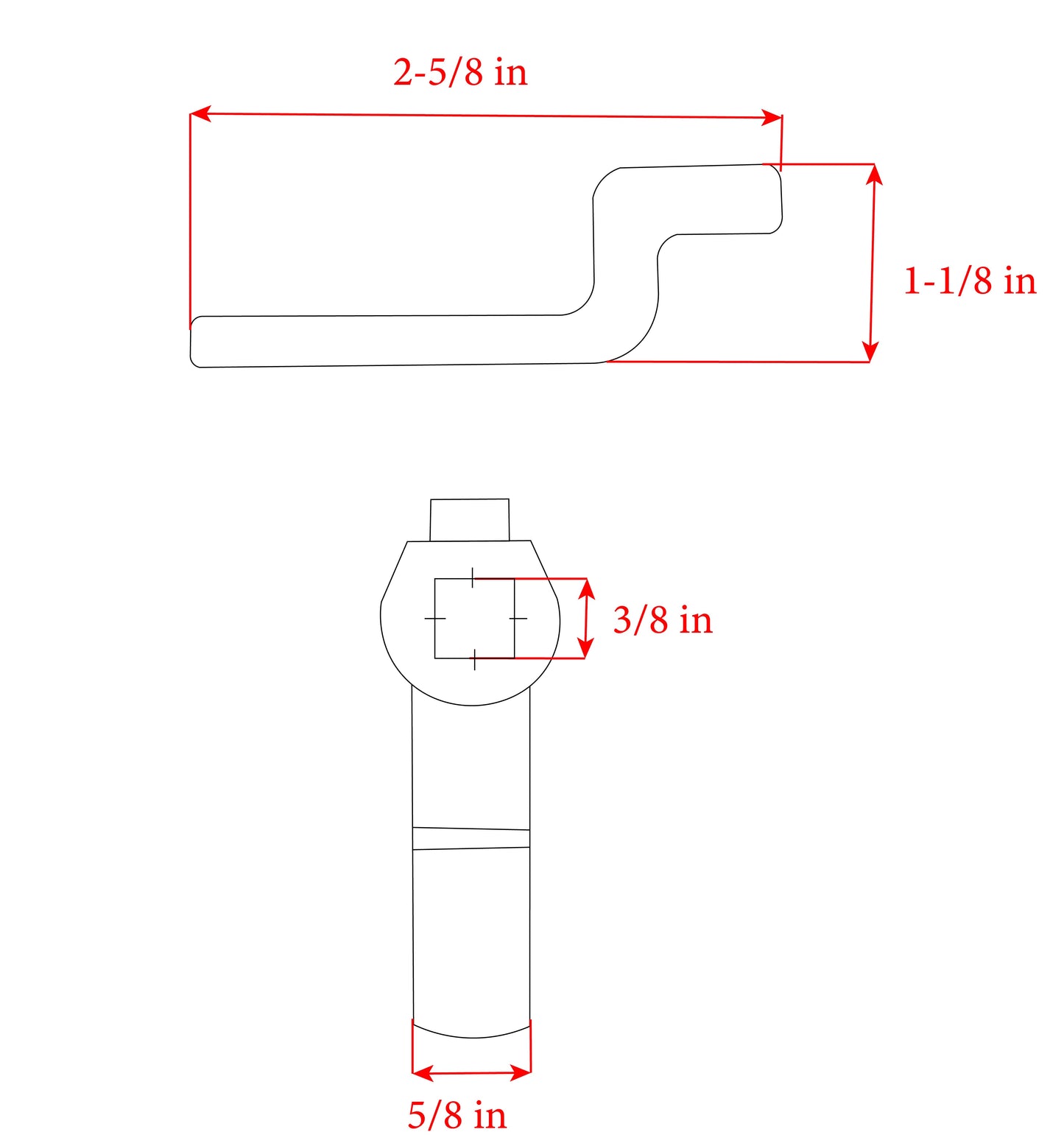 2-5/8" Offset-Straight Cam Bar Square – Whitecap Marine Hardware