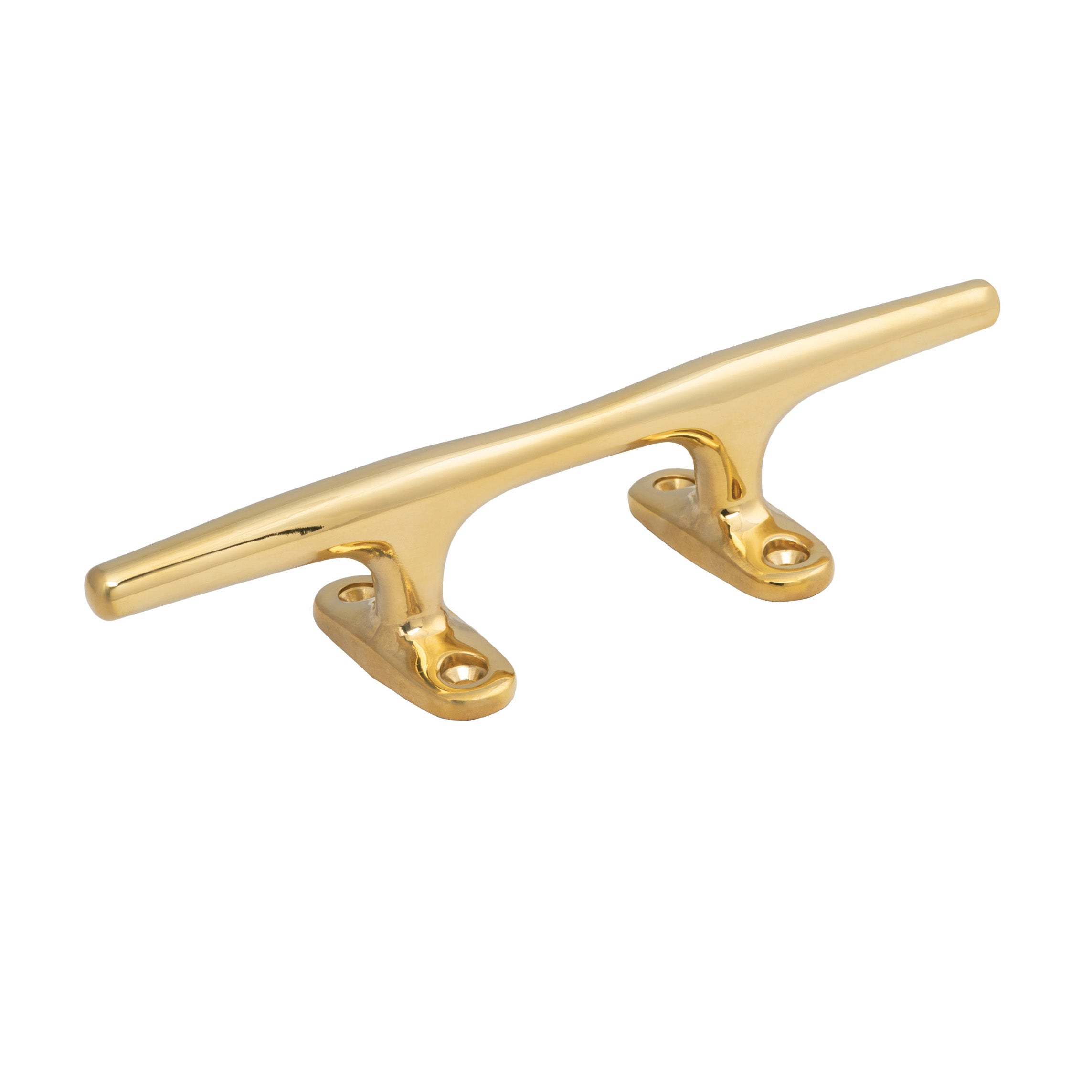 10" Polished Brass Hollow Base Cleat – Whitecap Marine Hardware