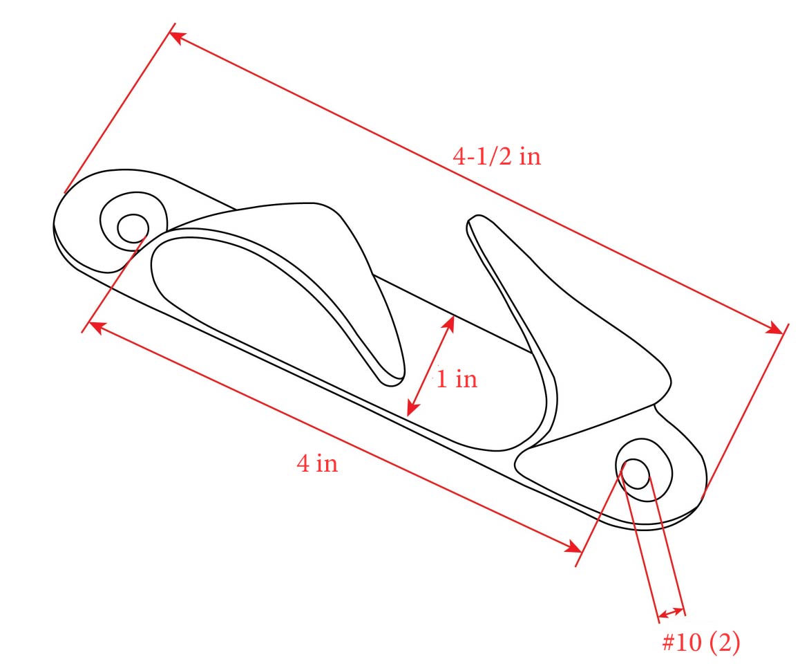 4-1/2" Chrome Plated Brass Skene Bow Chock – Whitecap Marine Hardware