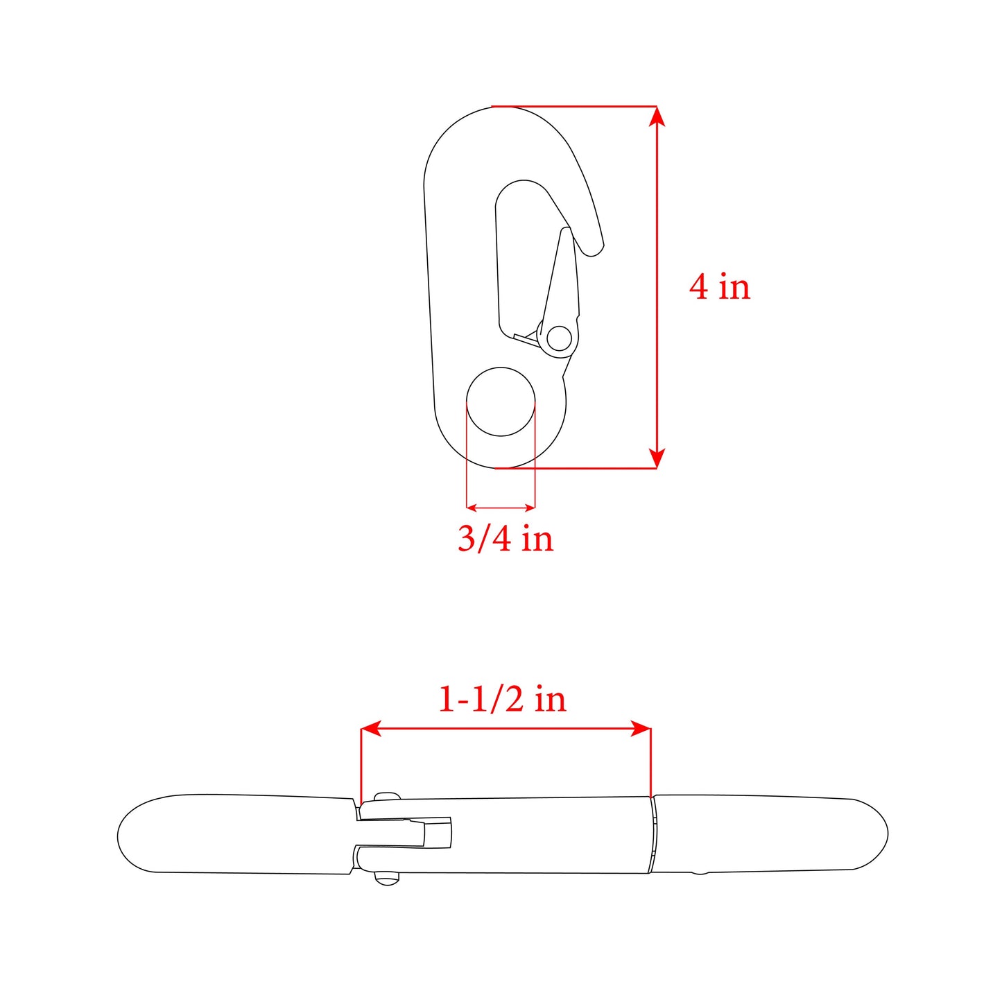 Nickle Plated Steel Utility Snap Hook with 9/16" Hook – Whitecap Marine ...