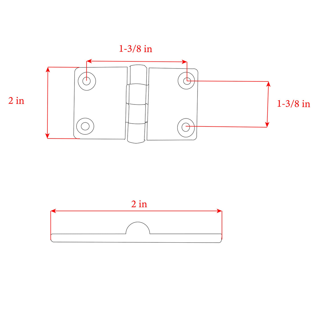 2" Chrome Plated Zamac Butt Hinge – Whitecap Marine Hardware
