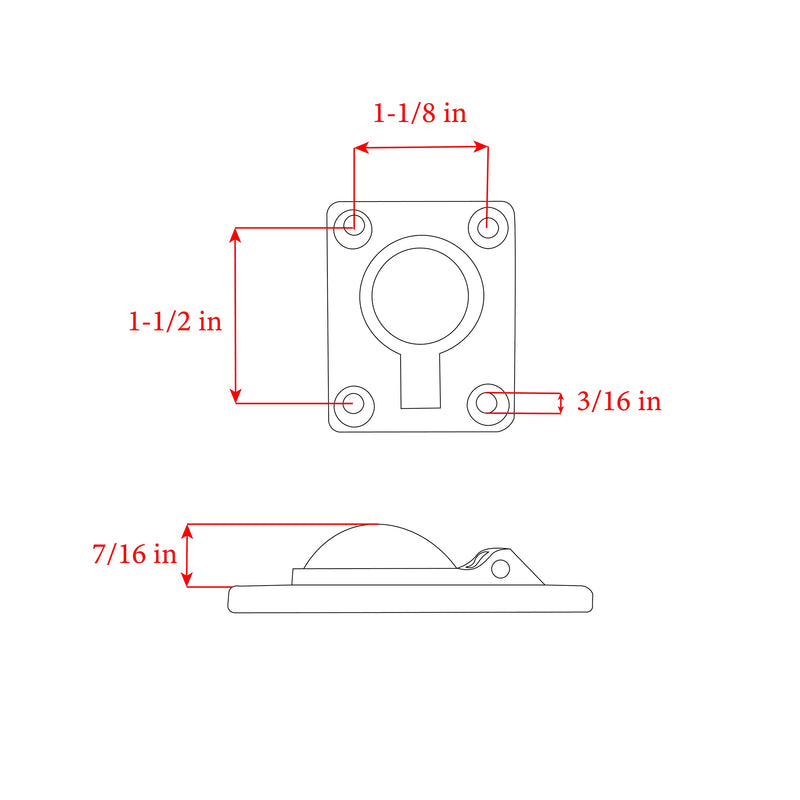 Polished Brass Flush Pull Ring – Whitecap Marine Hardware