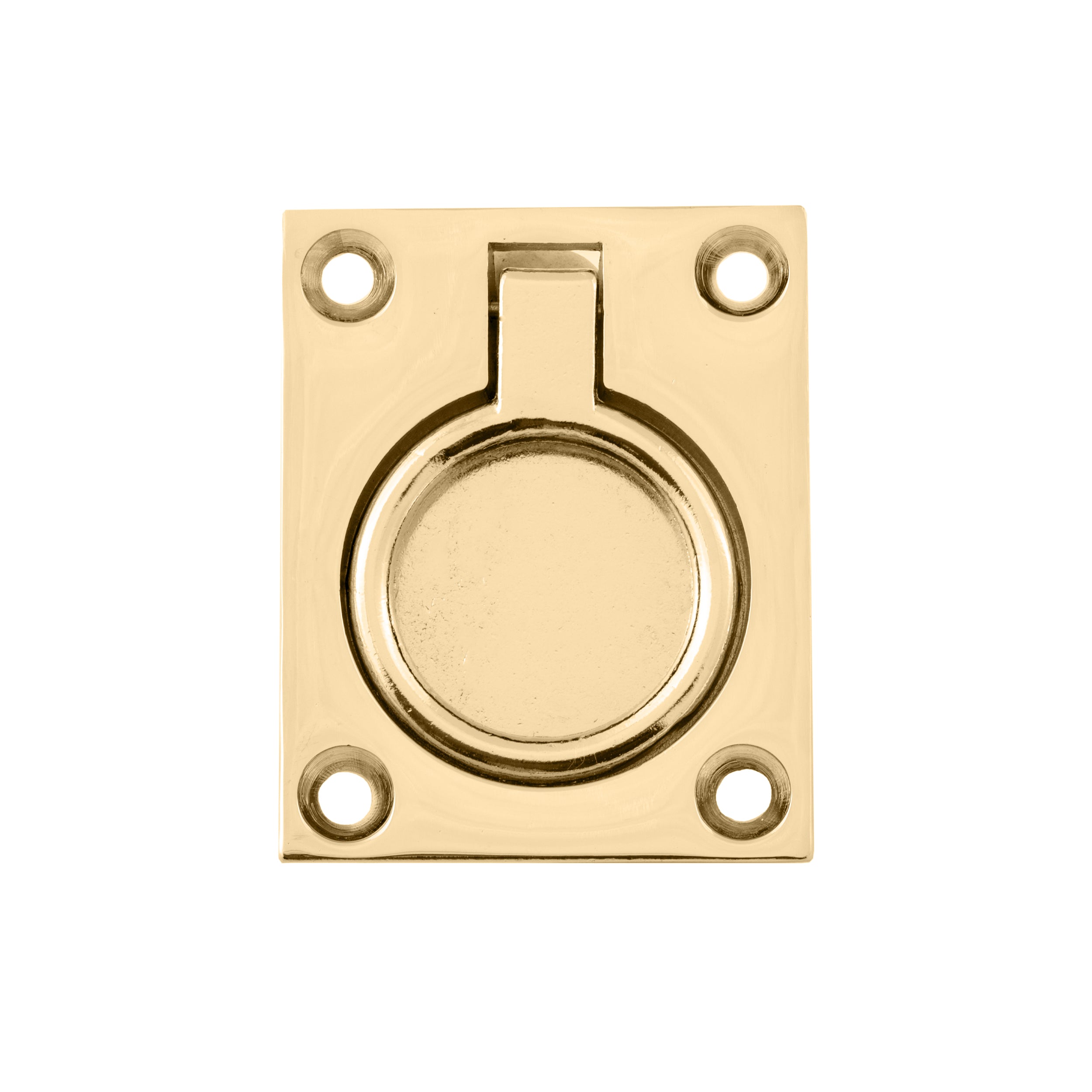 2" x 2-1/2" Polished Brass Flush Pull Ring – Whitecap Marine Hardware