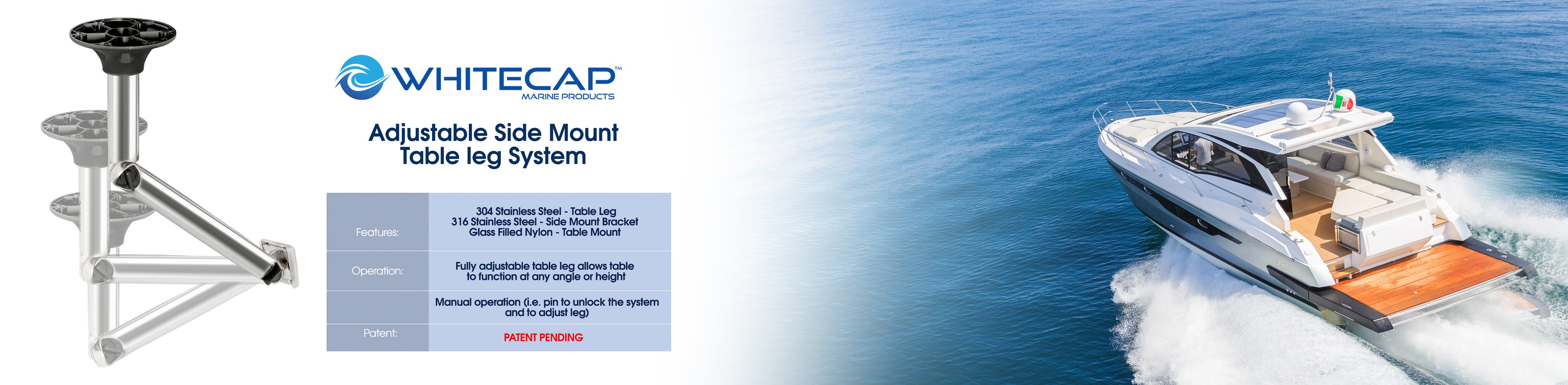 About Side Mount Table Leg – Whitecap Marine Hardware