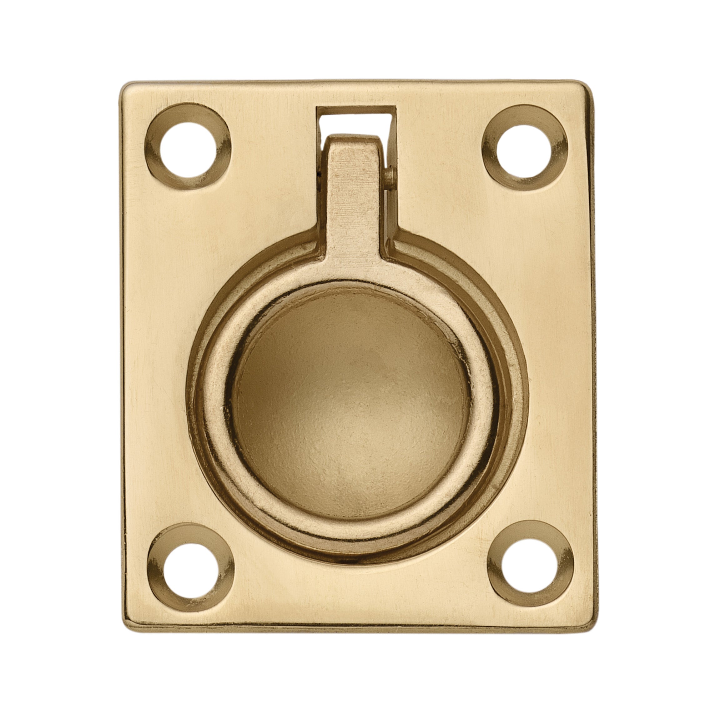 Polished Brass Flush Pull Ring – Whitecap Marine Hardware