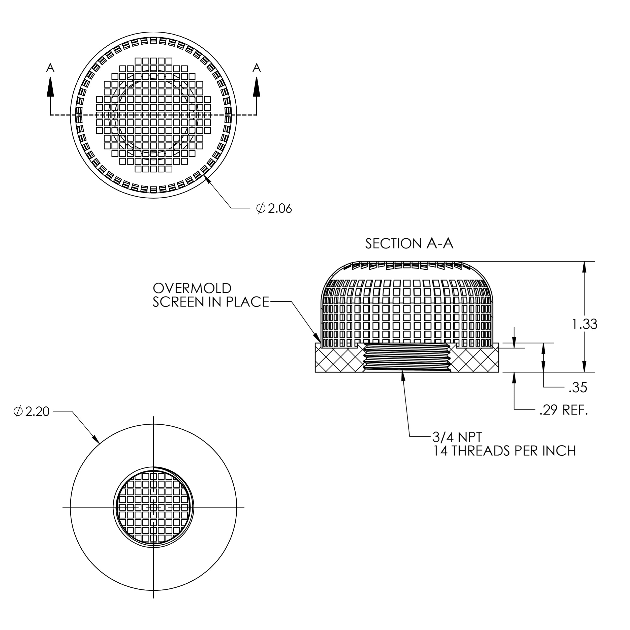 Livewell Fitting - Filter Screen - P-3104 – Whitecap Marine Hardware
